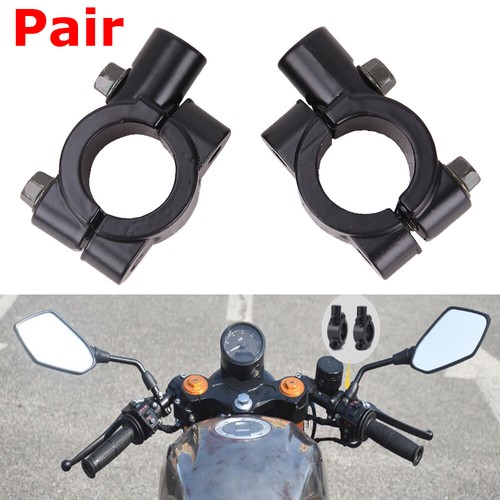 10mm 7/8" Motorcycle Bikes Handlebar Mirror Mount Holders Adapter ...