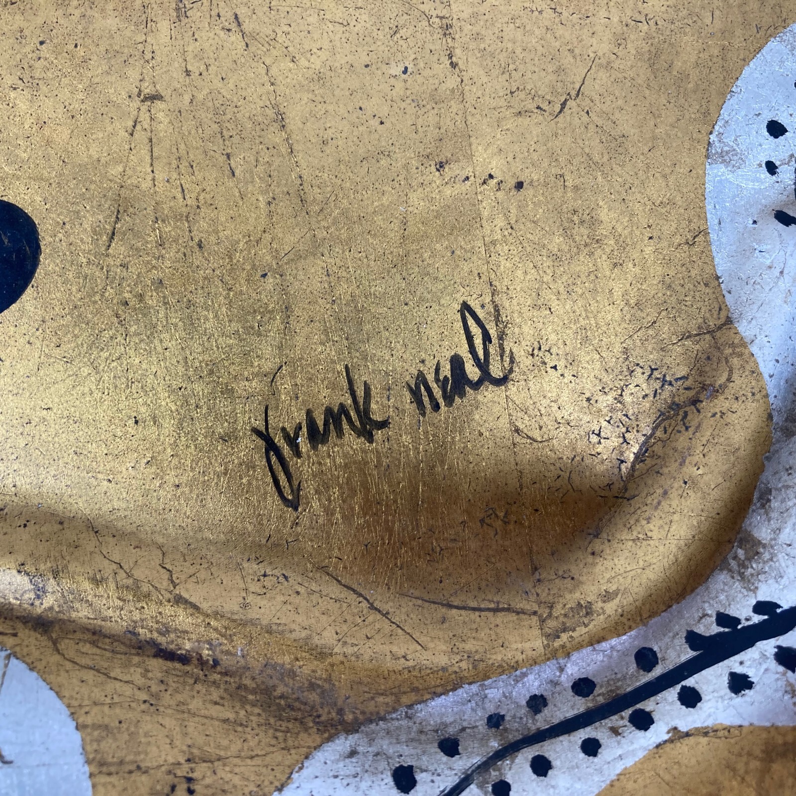 Frank Neal (1915-1955) Hand-Painted Gold Ground Serving Tray Spartan ...