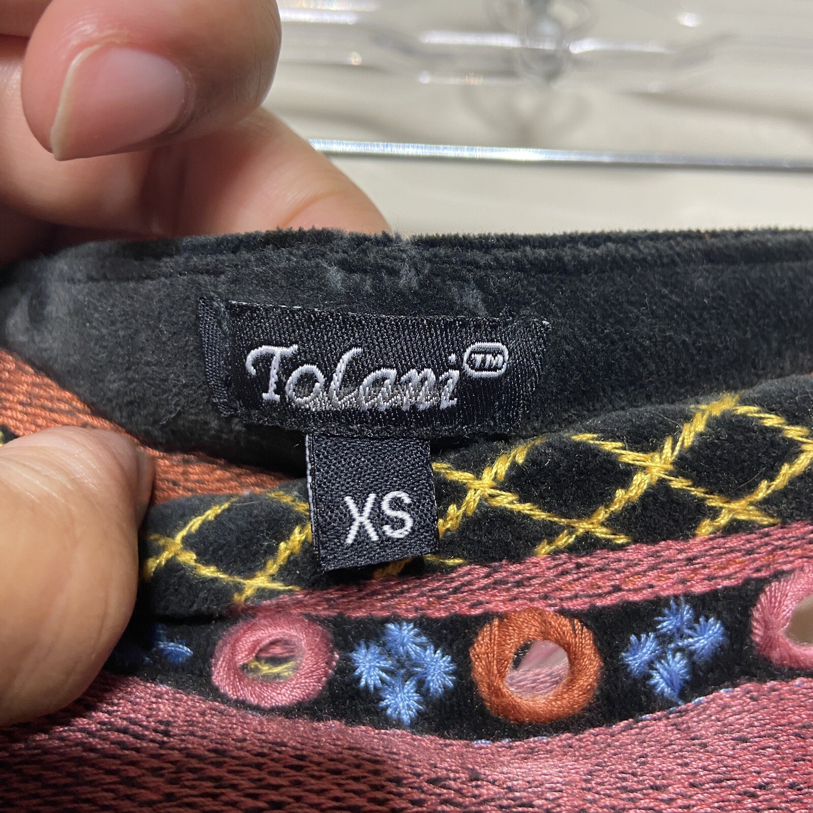 Tolani Embroidered Mirrored Mini Skirt Size XS - Gem