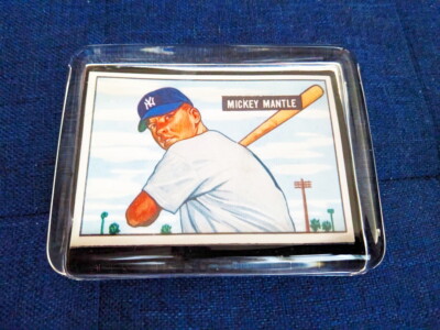 Mickey Mantle Rookie Card Glass Paperweight Limited Edition Collectible ...