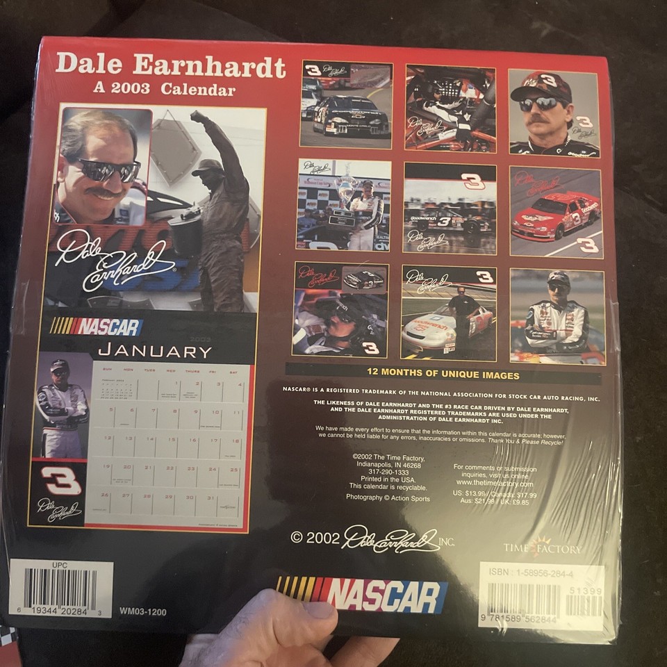 2003 Calendar Dale Earnhardt 12x12 NASCAR Collectible Calendar Sealed ...