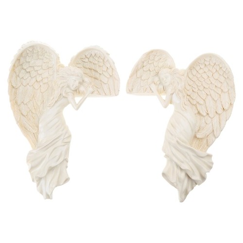 Right Left Corner Angel Statue 1 Pair with Wing Resin Figurine Crafts ...