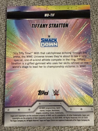 Tiffany Stratton WOMENS DIVISION 2025 Topps Chrome WWE Card AQUA ...