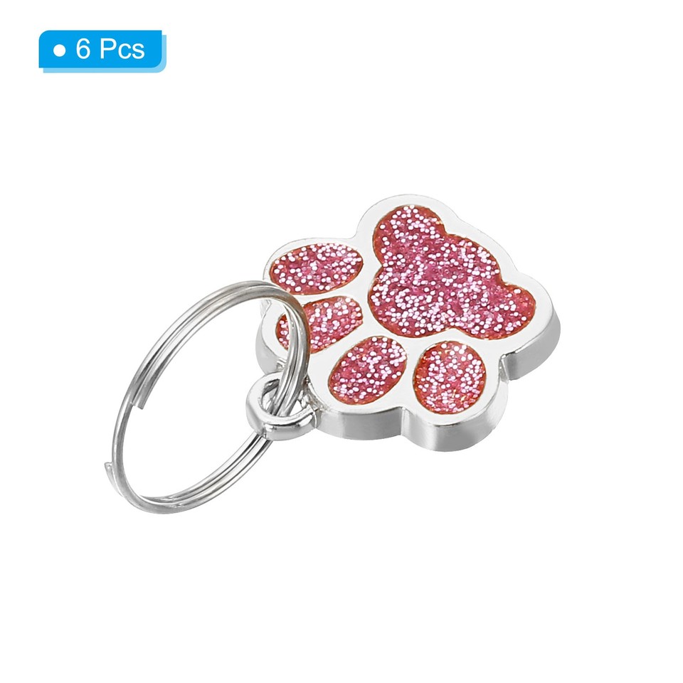 Animal Dog Cat Paw Print Pendants, 6 Pcs Footprint Beads, Pink | eBay
