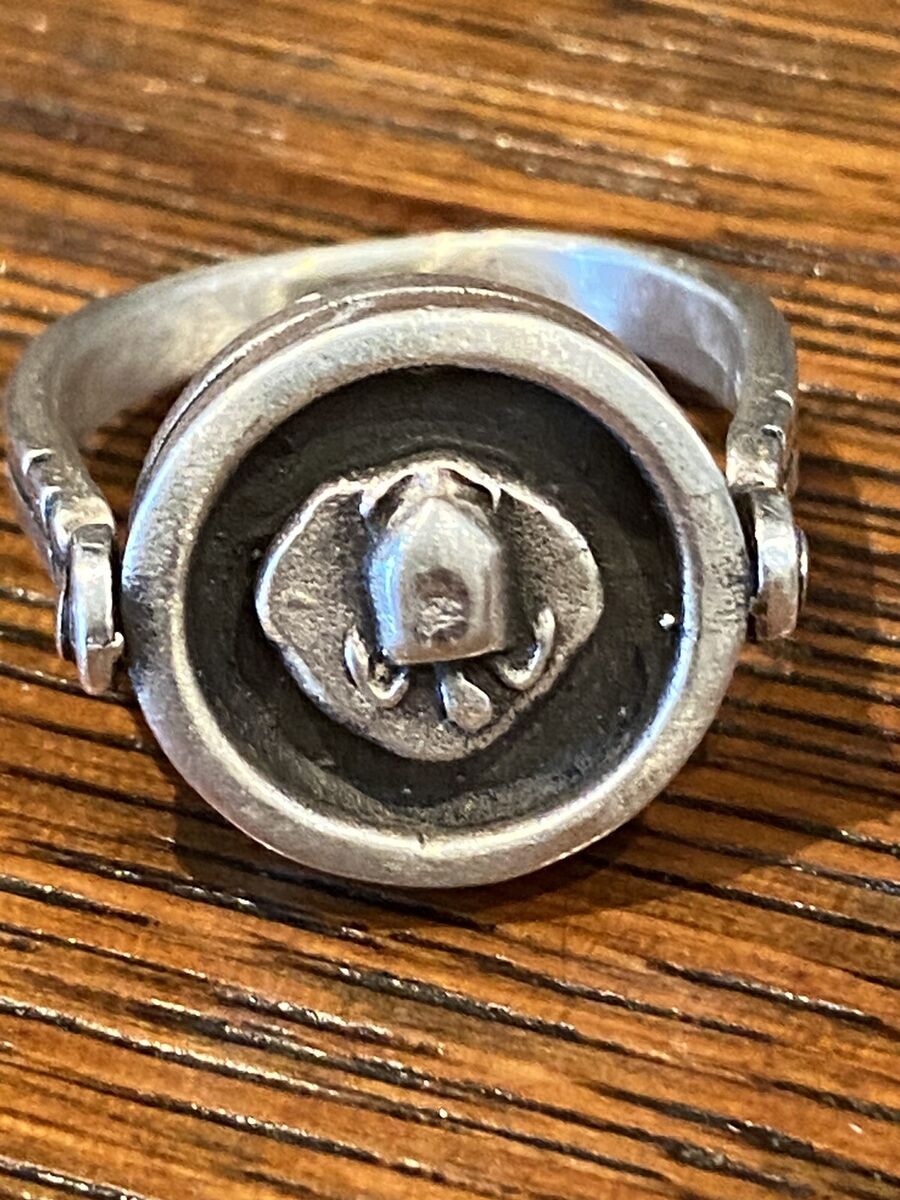 Early 20th Century Antique Middle Eastern Sterling Swivel Widows Ring eBay
