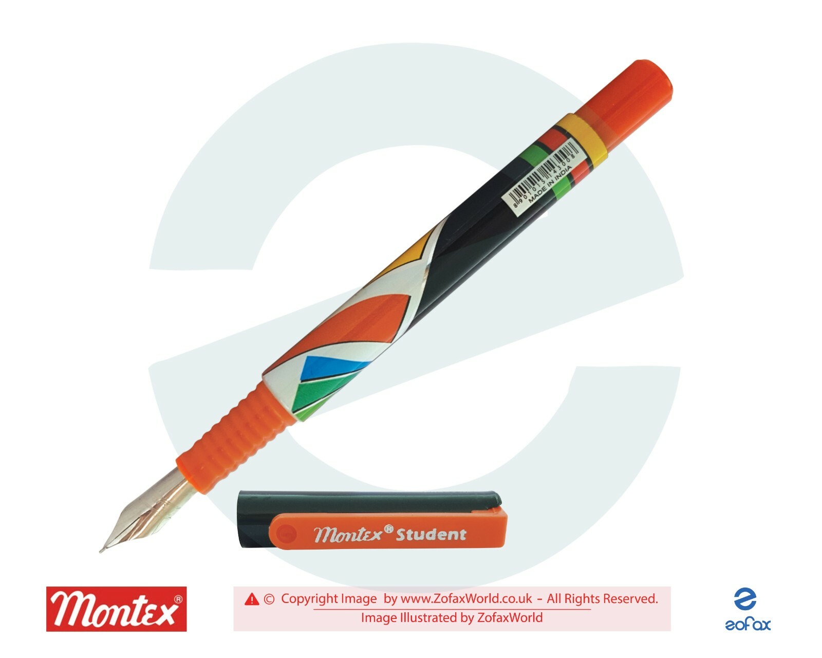 MONTEX Student BLUE Fountain Pen Medium Tip Silk Smooth Fine Writing ...