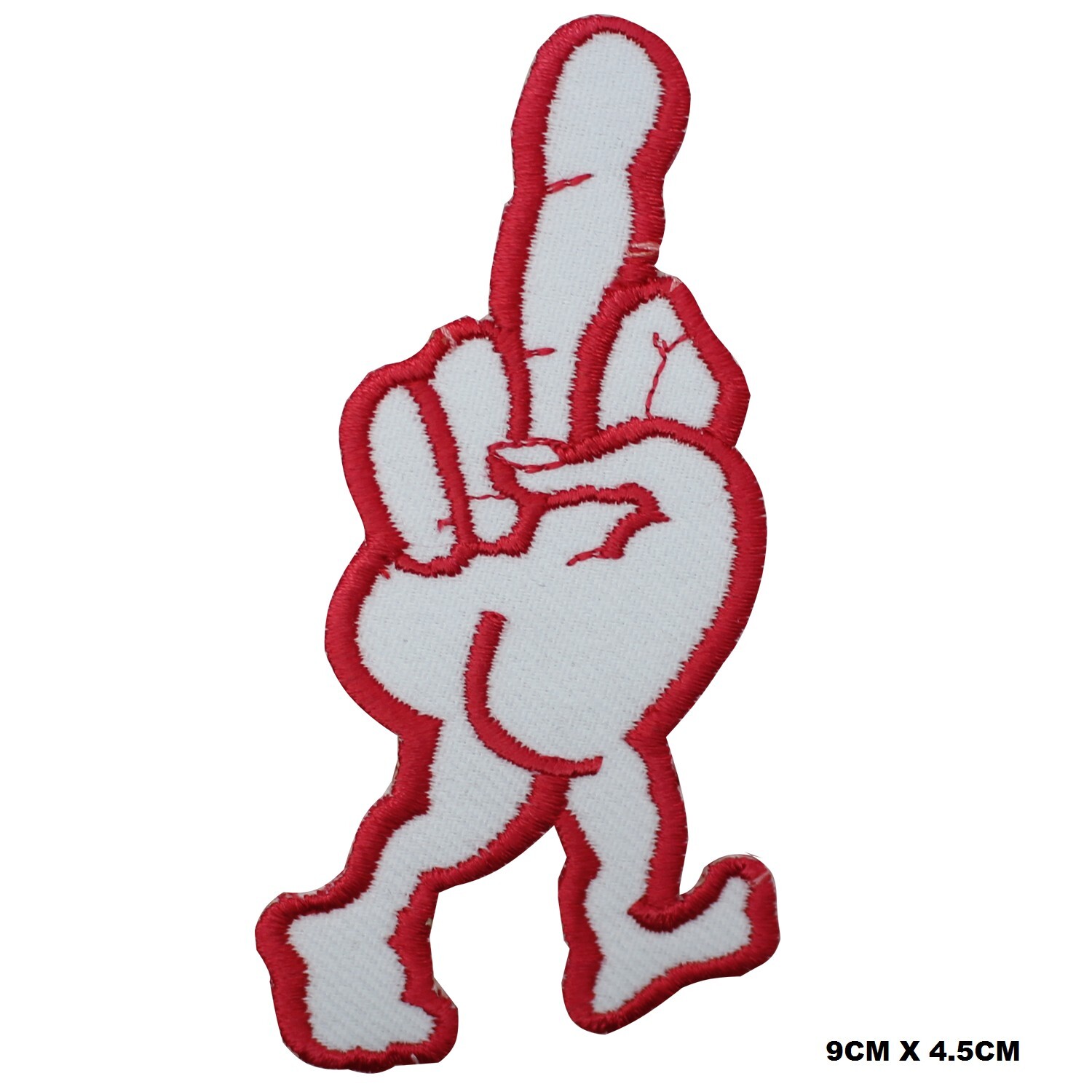 Middle Finger Cartoon Logo Embroidered Patch Iron On/Sew On Patch Batch ...