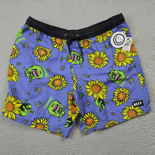 SHREK Swim Trunks ADULT MEDIUM PURPLE YELLOW NEFF FLORAL Shorts Mens ...