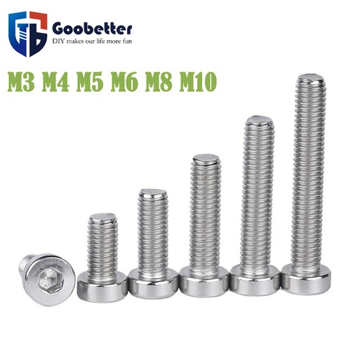Edelstahl 304 Innensechskantschraube Ultradünne Flachkopfschraube M3 M4 M5 - M10 | eBay.de