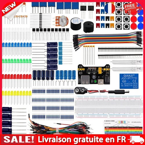 fr DIY Component Starter Basic Kit 830 Holes Breadboard Resistors Electronics Se | eBay