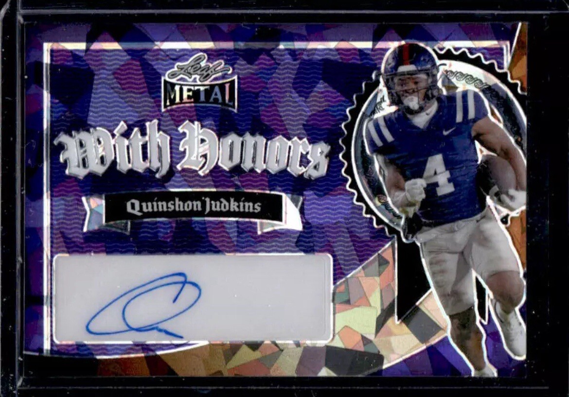 Quinshon Judkins 2024 Leaf Metal #86 Crystal Purple /6 Price Guide ...