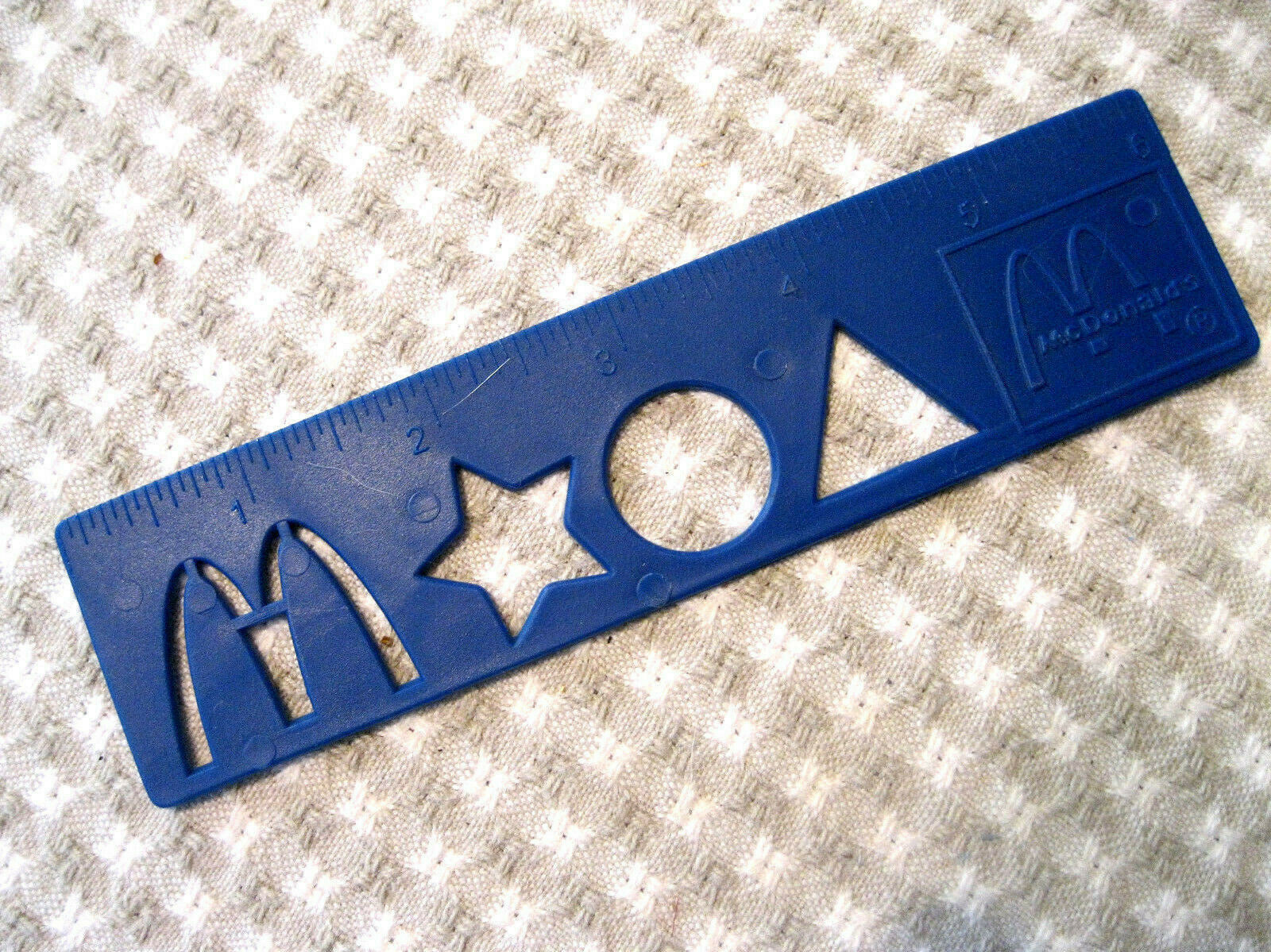 McDonald's vintage RULER 6" ZOTT Producciones Plastic Blue Shapes | eBay