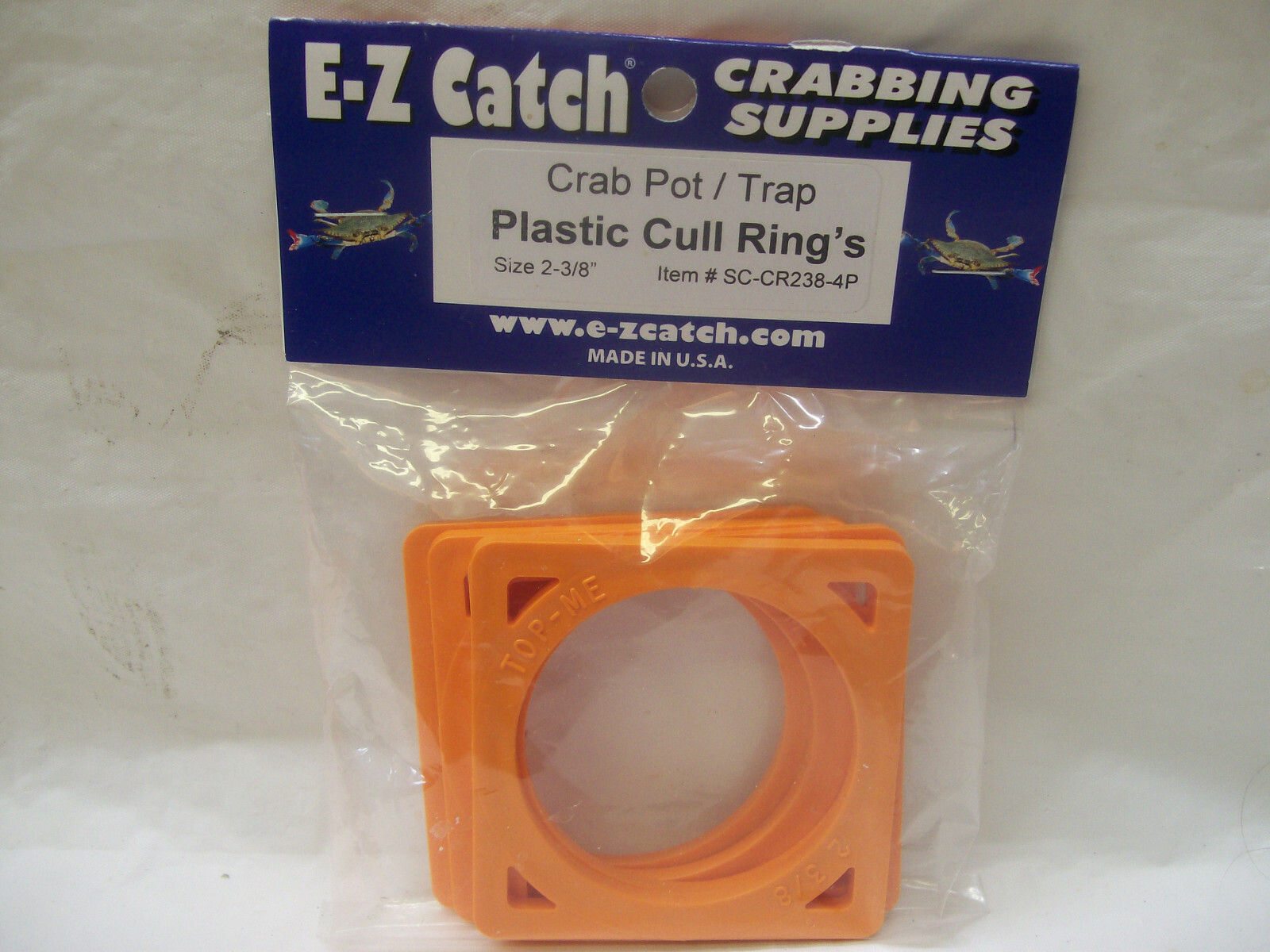 4 Pack Orange Crab Pot & Crab Trap Cull Rings E-Z Catch Sz 2-3/8 ...
