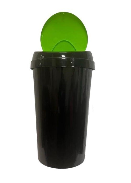 45L Large Recycling Bin Black Body with Colour Coded Lid Touch Bin ...