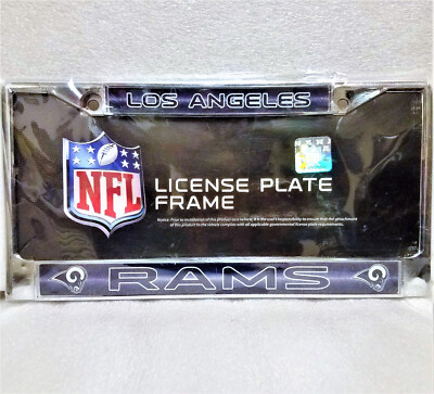 NFL LA Rams Bling Chrome License Plate Frame with Glitter Accent NEW ...