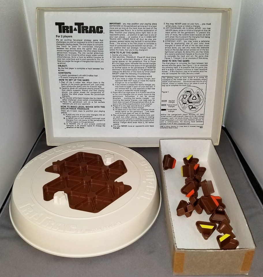 100% Complete ! Tri Trac Board Game Milton Bradley 1980 Strategy | eBay