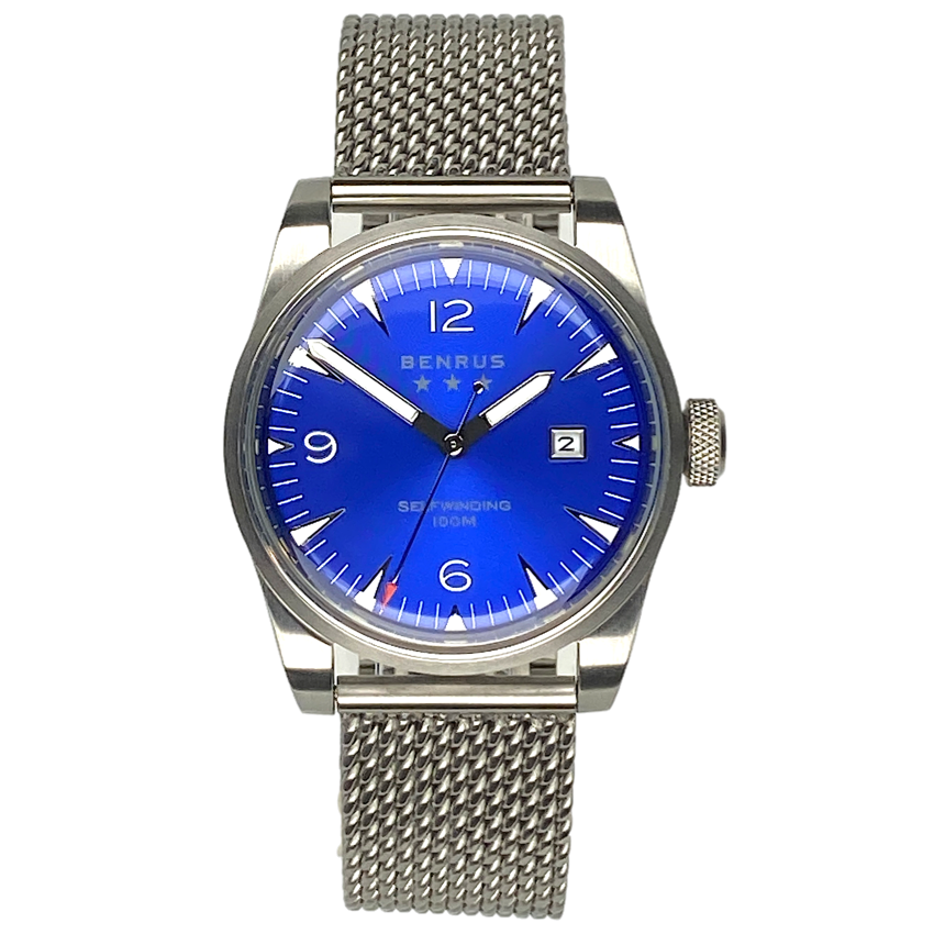 Benrus Classic C3-SA-BL-SM Limited to 100 Blue Sunburst Dial 41MM Men ...