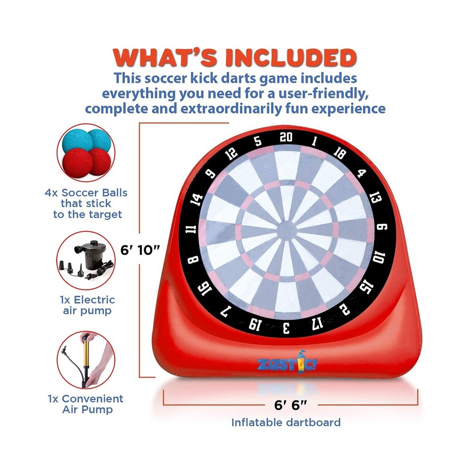 Zastic! The Original Giant 6ft Tall Inflatable Kick Darts Game | Jumbo ...