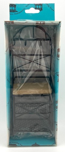 Metal Kitchen Bakers Rack w/Butcher Block Shelf Town Square Miniatures ...