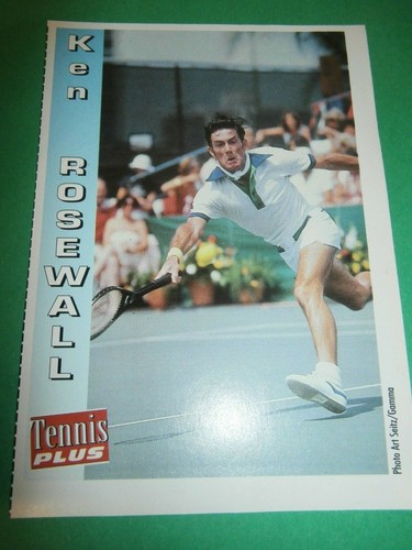 KEN ROSEWALL, RARE TENNIS 1995 ROOKIE CARD MAGAZINE TENNIS PLUS (JT29 ...