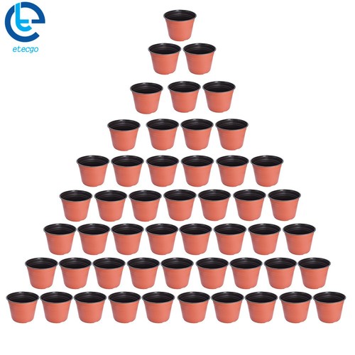 50 Pack Strong Breathability Garden Plant Pots Flowerpot Plastic ...