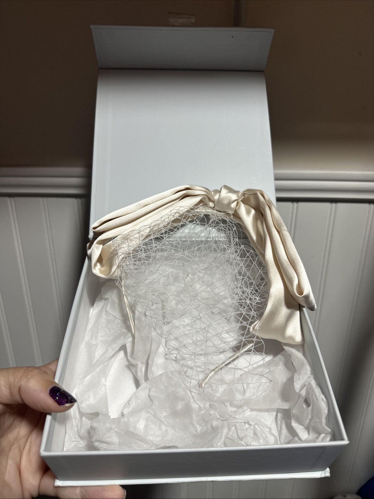 Kristen Ess the veil Headband ivory Wedding Costume Bride Vintage ...