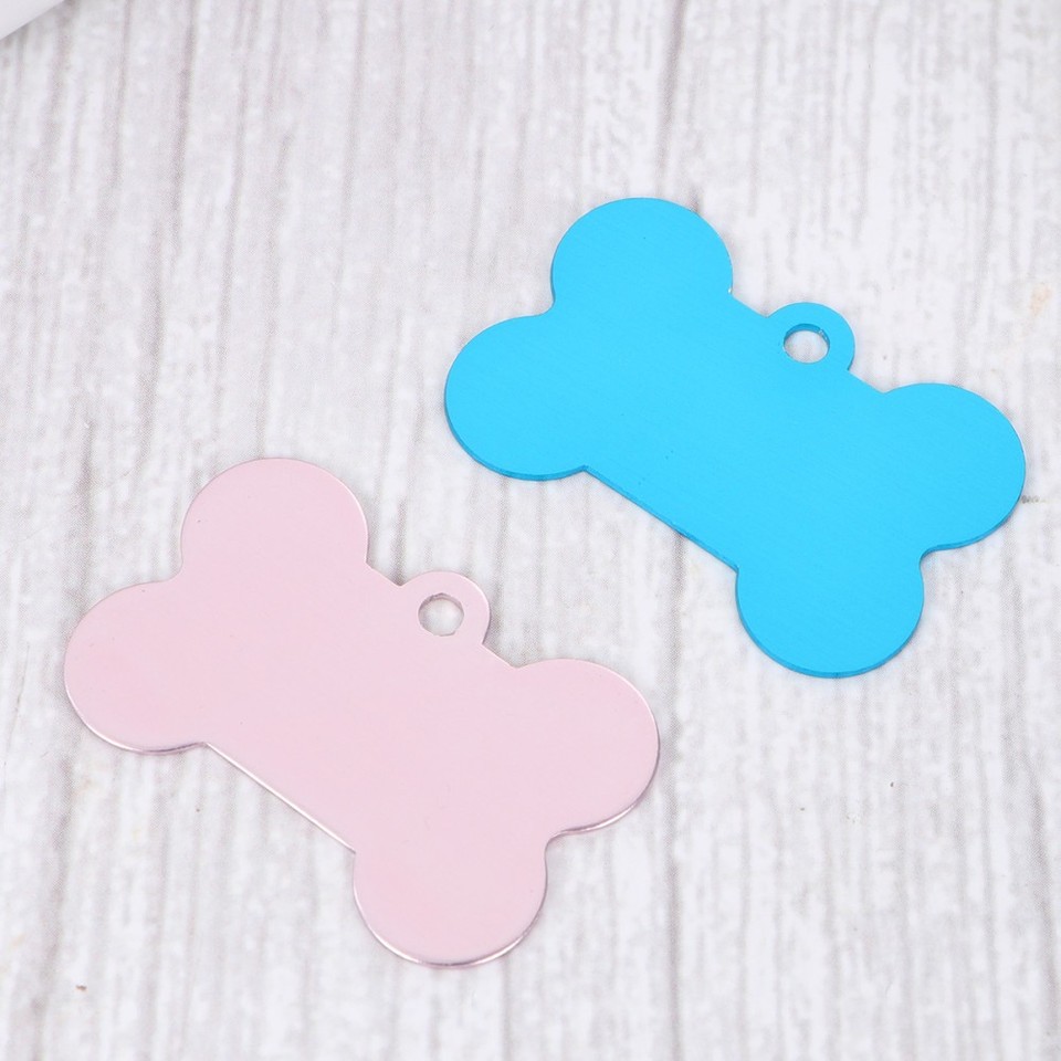 10 Pcs 38mm Pet Id Tag Bone Shape Double Sided Dog Cat Pet Name Phone ...