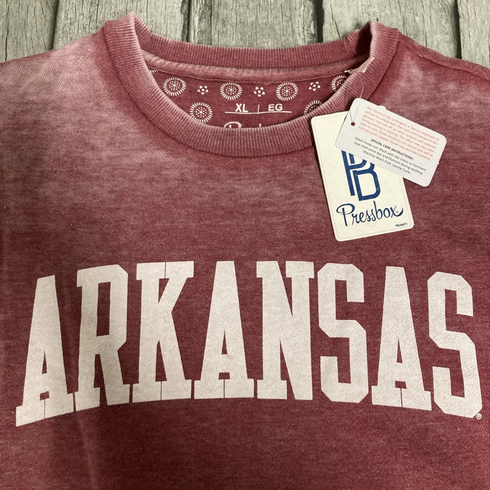 NWT Women’s Pressbox Arkansas Razorbacks Vintage Wash Tunic Sweatshirt ...