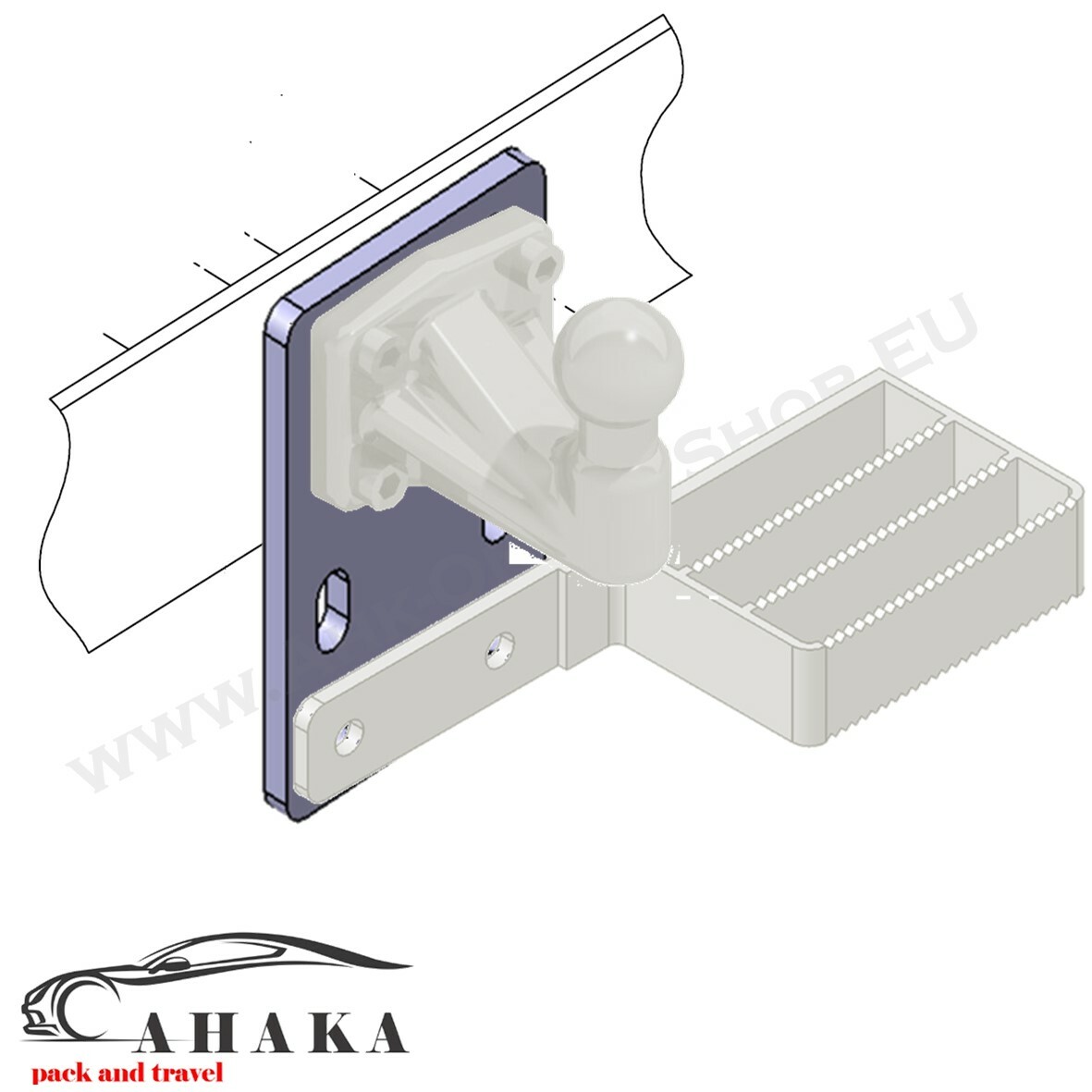 Tow Bar Ball Adapter Drop Plate 2-hole 90 mm 4-hole 83x56mm Tow ball ...