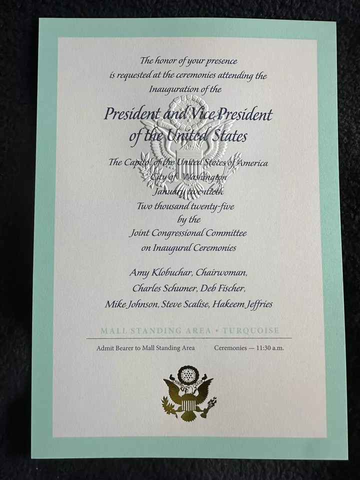 2025 President Trump Vance Official Inauguration Numbered Seal ...