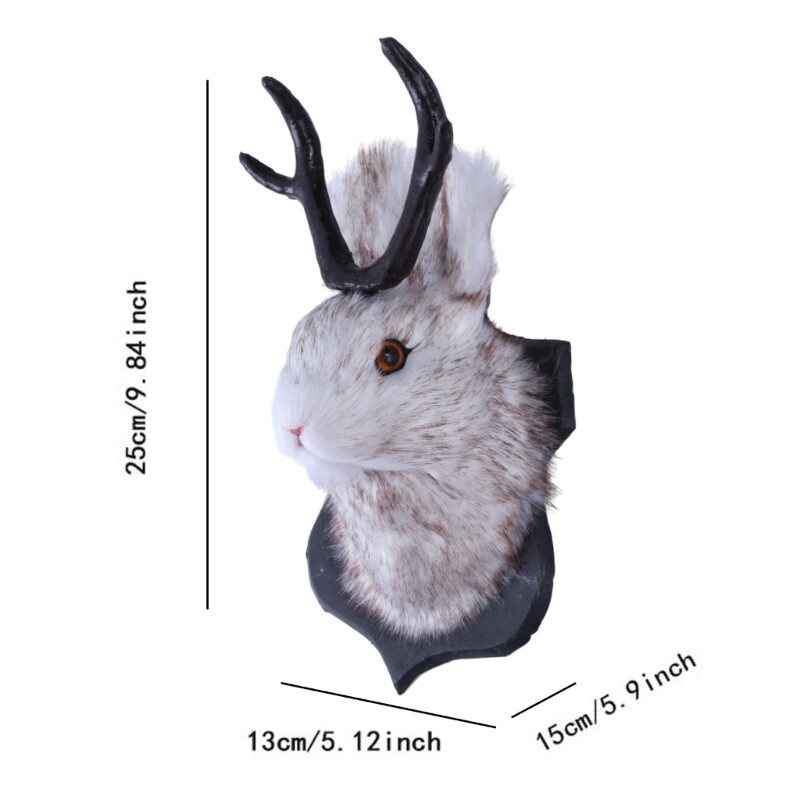 Antlers Rabbit Head Wall Hangings 3D Animal Taxidermy Abstract ...