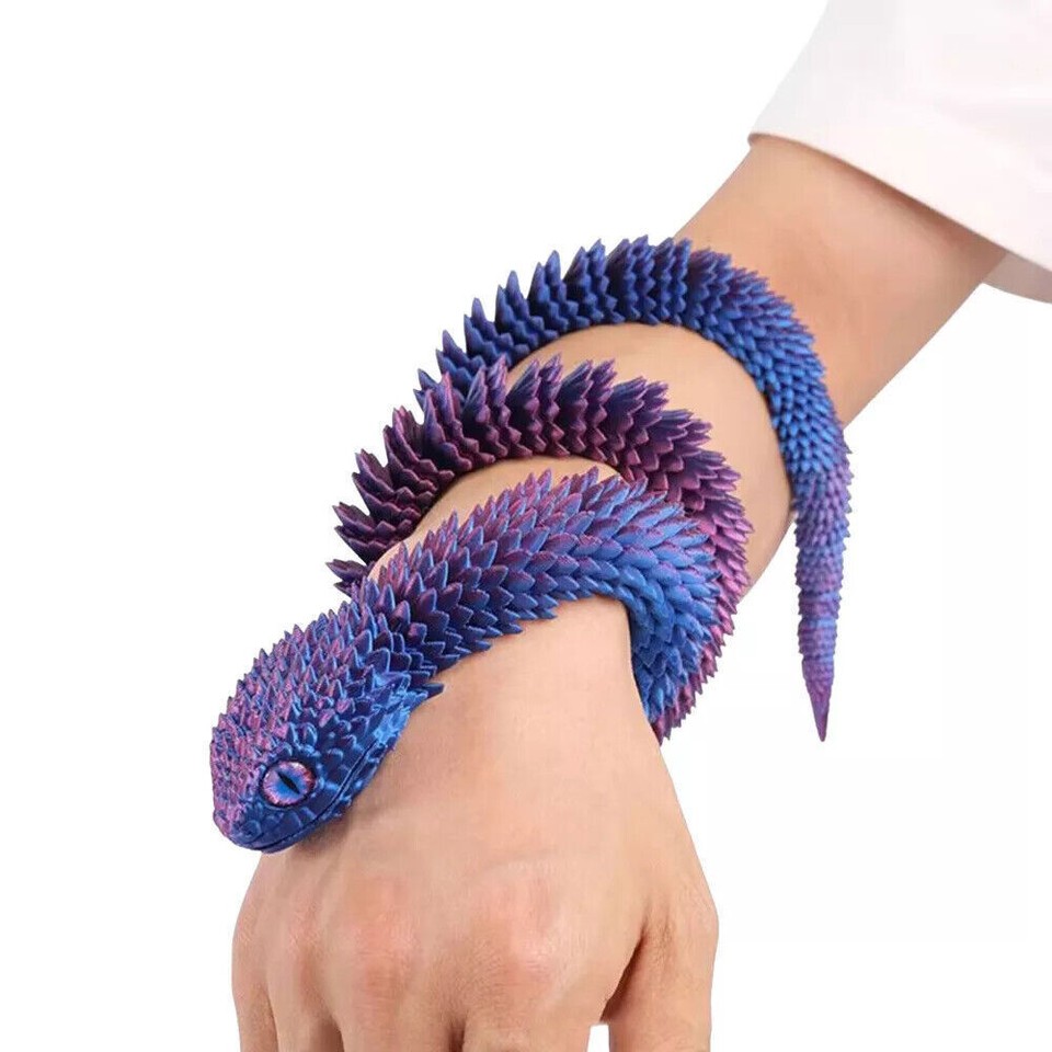 3D Printed Animals Snake Viper Snake Flexible Snake Fidget Toys Desk ...