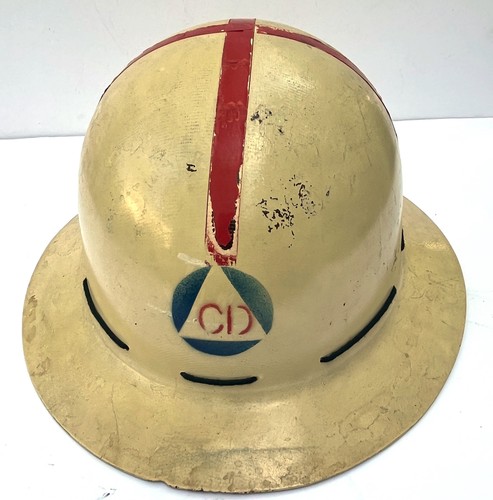 Vintage WW2 ERA CIVIL DEFENSE CD White Fiber Glass Helmet Red Cross | eBay