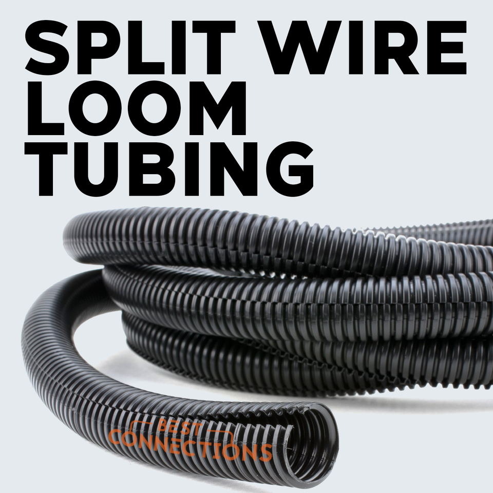 BEST CONNECTIONS Split Wire Loom (Various Lengths & Sizes) Convoluted ...