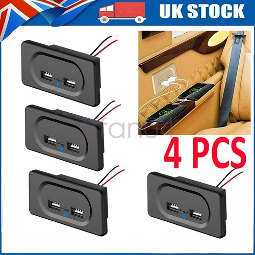 1-4x 12v 3.1a Dual USB Socket Charger Panel Caravan Motorhome Camper ...
