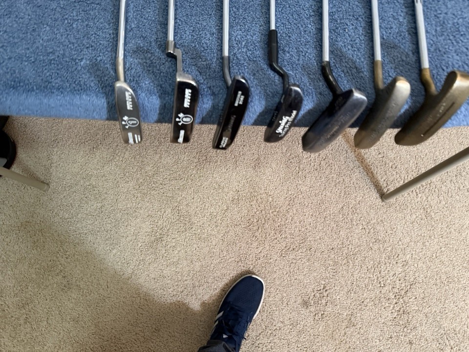 Lot of (7) RH 34" Mizuno TPM, Acushnet, Spalding TPM putters, new grips ...