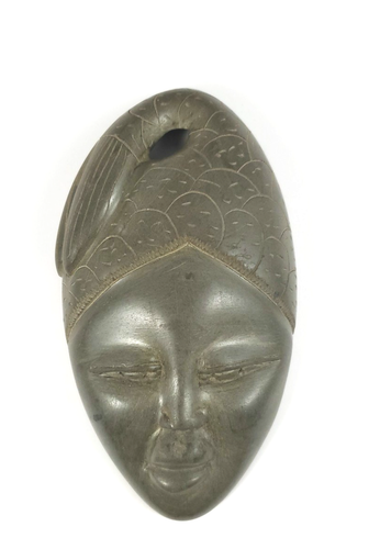 Hand-Carved Stone Face Mask Silver-Colored Undertones | eBay