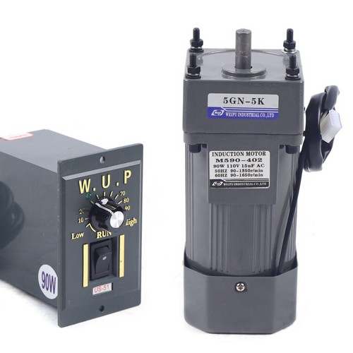 90W 110V AC Gear Motor Electric Variable Speed Controller Torque Single ...