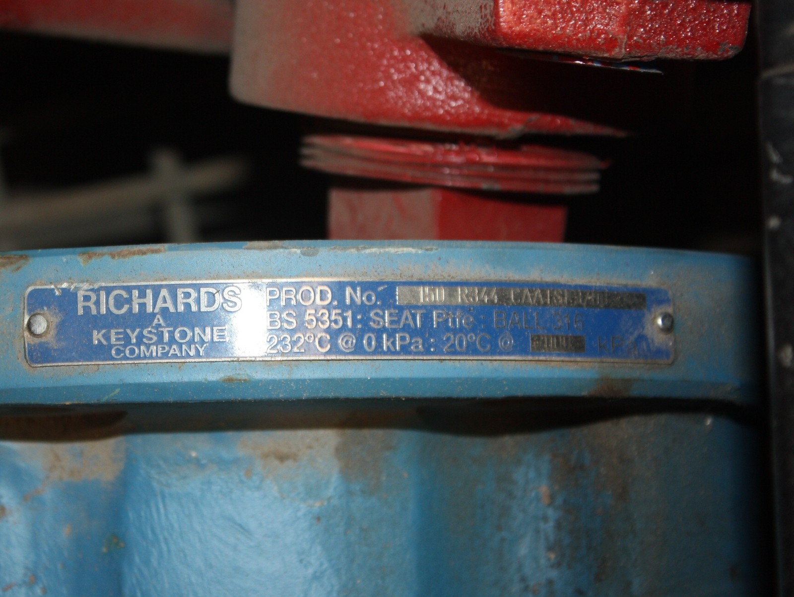 Keystone Richards 150 R344 ball valve gas or air actuated BS 5351 6 ...