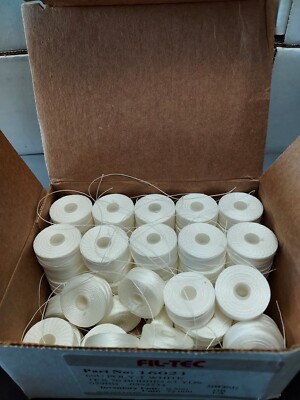 16021 Fil-Tec 69U Poly-T WHITE TEX 70 BOBBIN 63yd Prewound, NEW BOX of ...