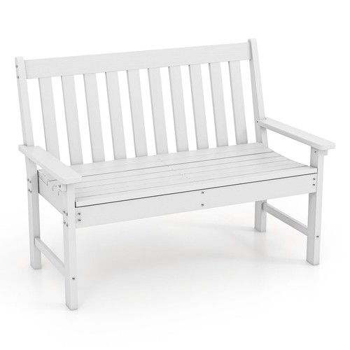 Outdoor Bench, 52-Inch Outside Bench All-Weather HDPE Park Bench with ...