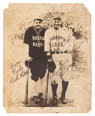 BABE RUTH LOU GEHRIG SIGNED PHOTO 1927 AUTOGRAPH YANKEES MLB HOF 8X10 ...