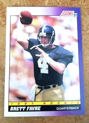 1991 Score BRETT FAVRE Rookie / RC HOF Falcons/Packers card # 611 NM-M ...