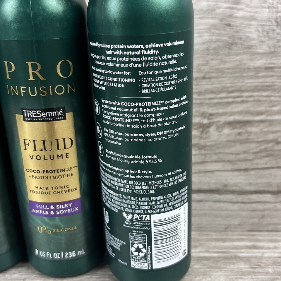 4 PACK Tresemme Pro Infusion Fluid Volume Full & Silky Hair Tonic Spray ...