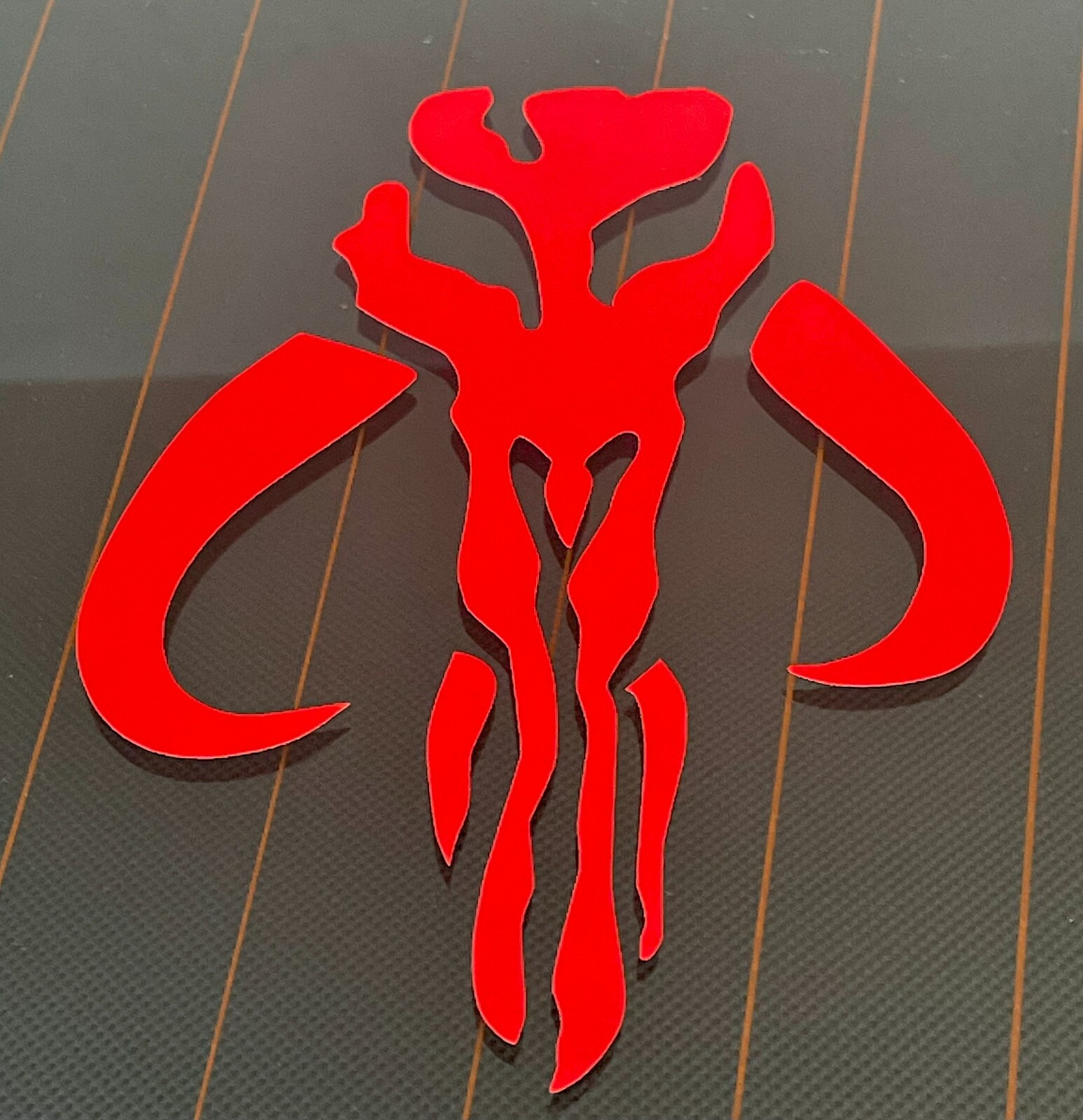 Mandalorian Reflective Red Mythosaur Skull Sticker - Star Wars Decal ...