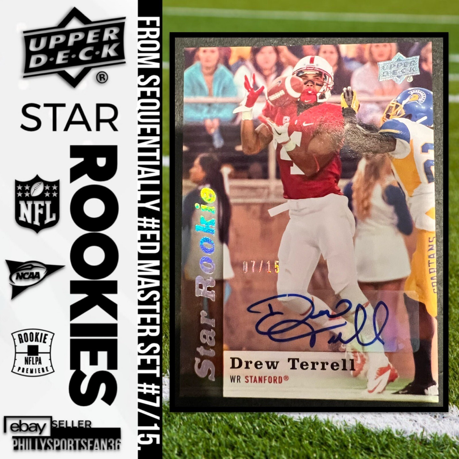2013 Drew Terrell Upper Deck Star Rookie Auto RC Autograph #7/15 142 ...