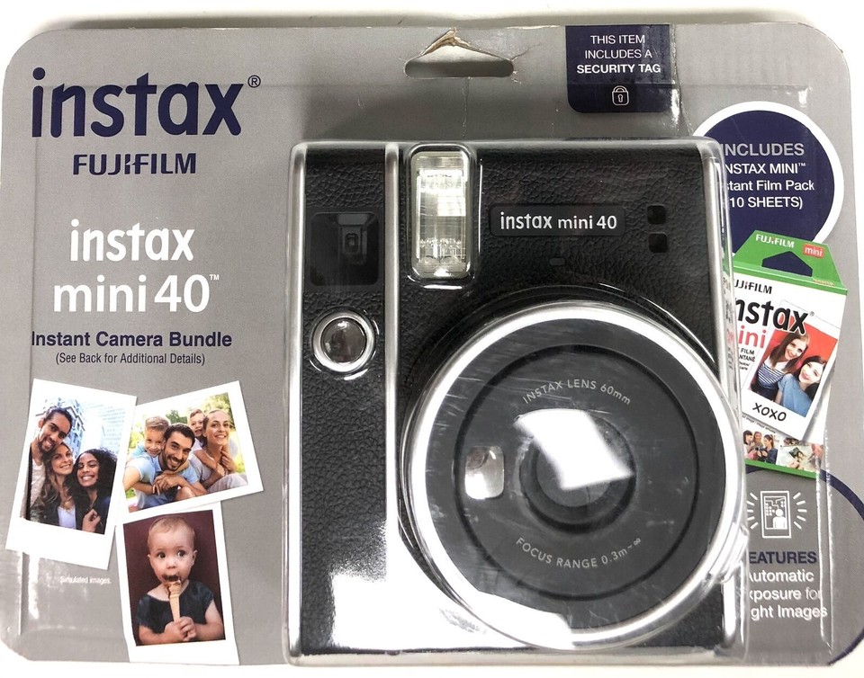 Fujifilm Instax Mini 40 Instant Film Camera Bundle - Black 74101205602 ...