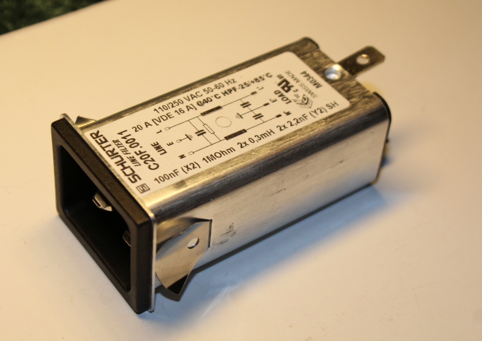 Schurter C20F.0101 Filtered IEC 320-C20 Power Entry Module Snap-in 20A ...