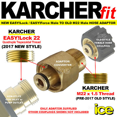 NEW KARCHER EASY!LOCK TR22 FEMALE TO OLD 22MM MALE HOSE GUN ADAPTER ...