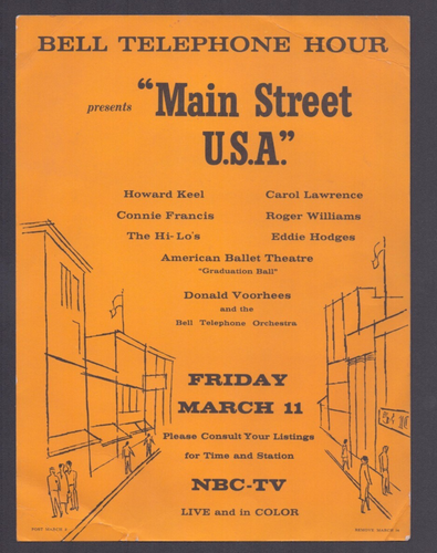 Bell Telephone Hour Presents Main Street USA NBC-TV Howard Keel Poster ...